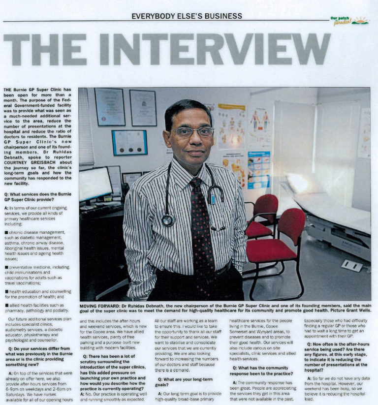 "Our patch in paradise" – local newspaper interview with Ruhidas ...